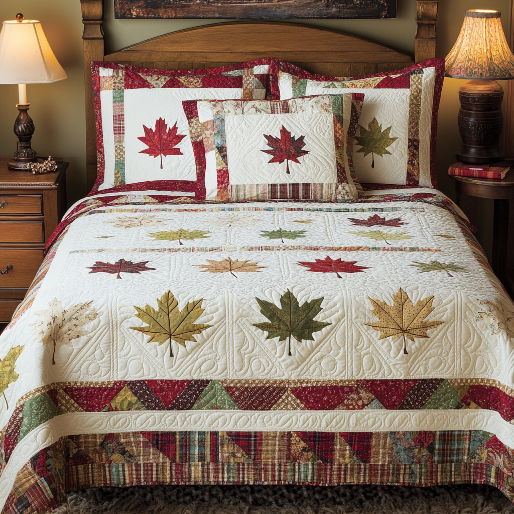 Maple Leaves DAI280824042 Quilt Bedding Set – Alpha Quilt