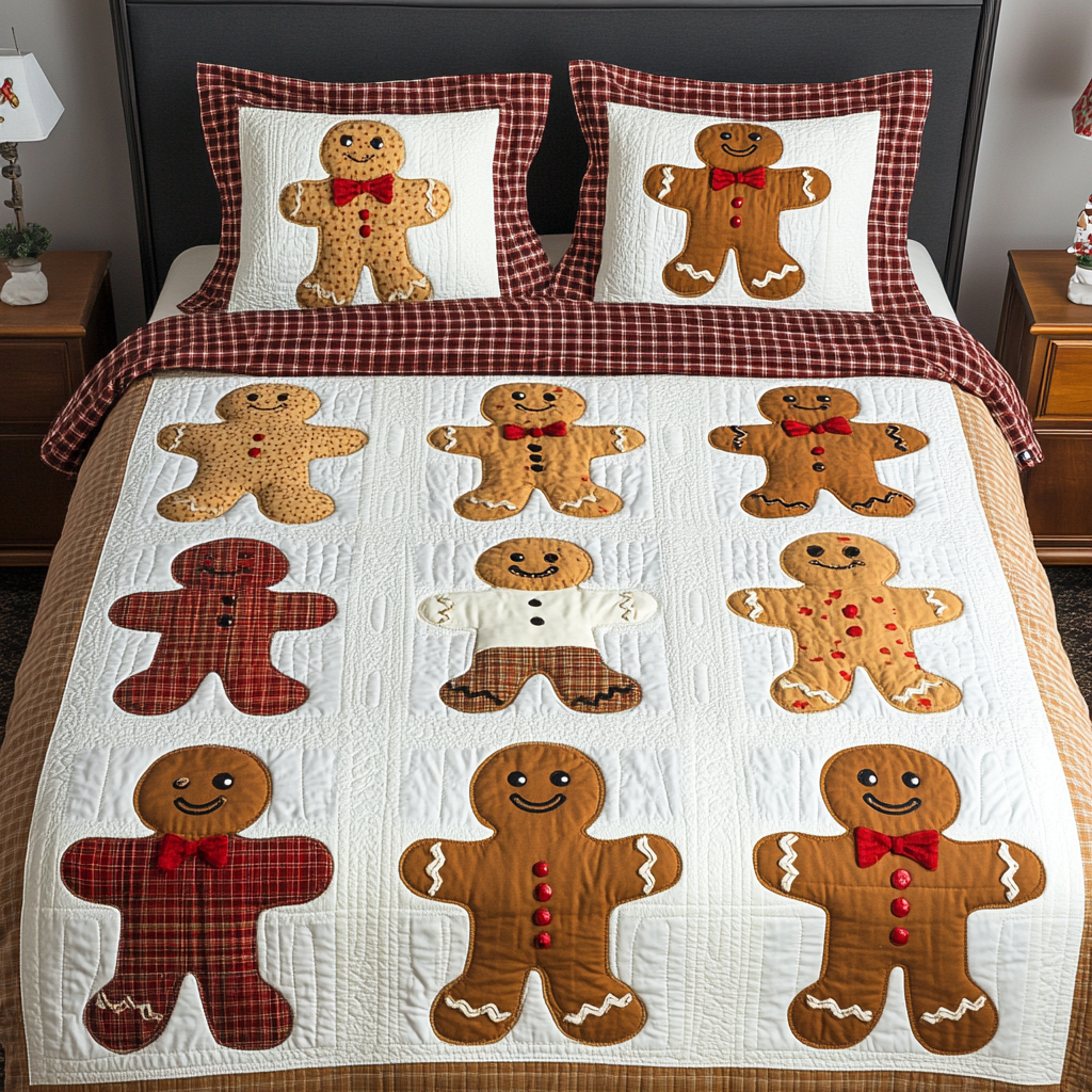 Gingerbread Men DAI190824272 Quilt Bedding Set – Alpha Quilt