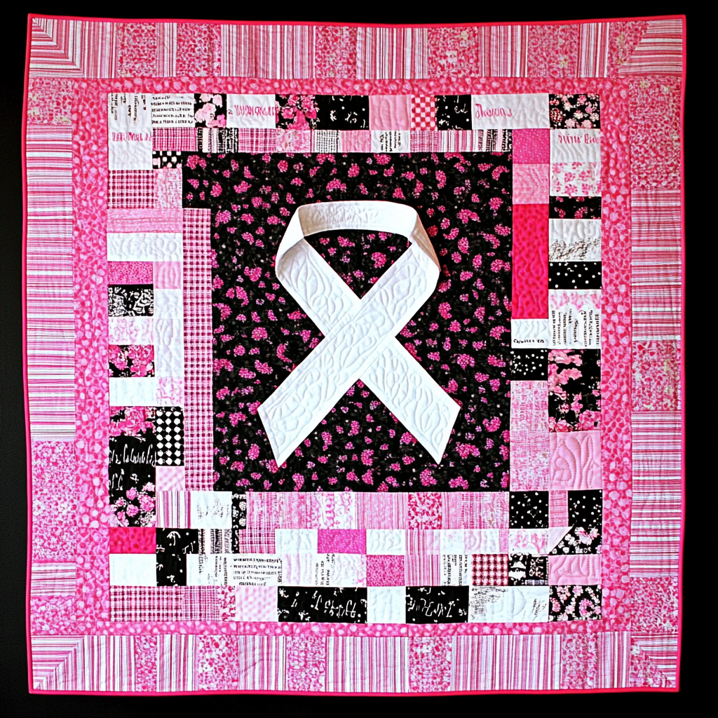 Breast Cancer Ribbon TAI101224131 Quilt Blanket – Alpha Quilt