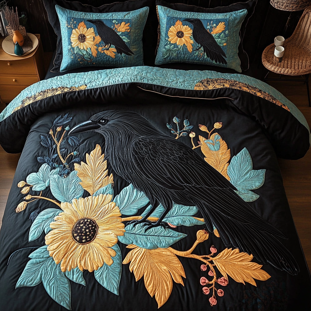 Raven DAI040225247 Quilt Bedding Set – Alpha Quilt