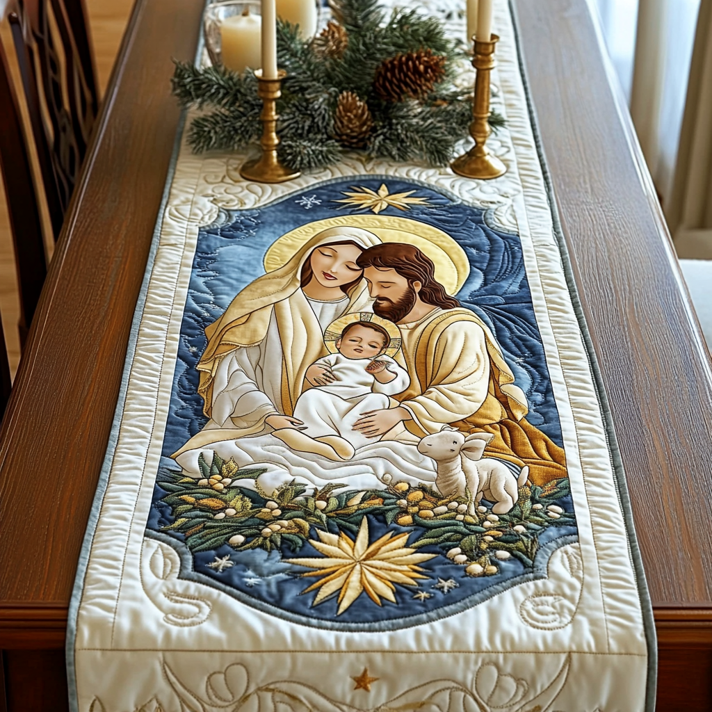 Nativity Scene TAI021024337 Quilted Table Runner – Alpha Quilt