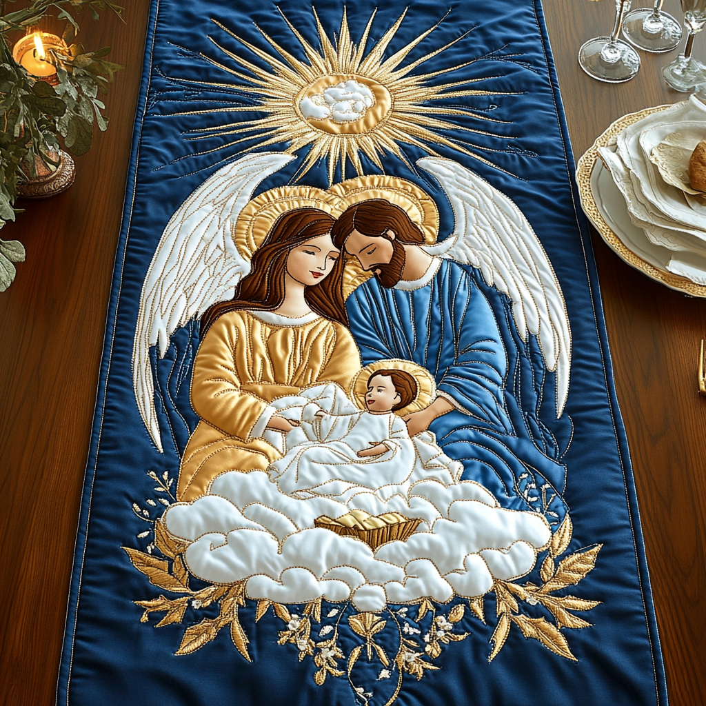 Nativity TAI111124331 Quilted Table Runner – Alpha Quilt