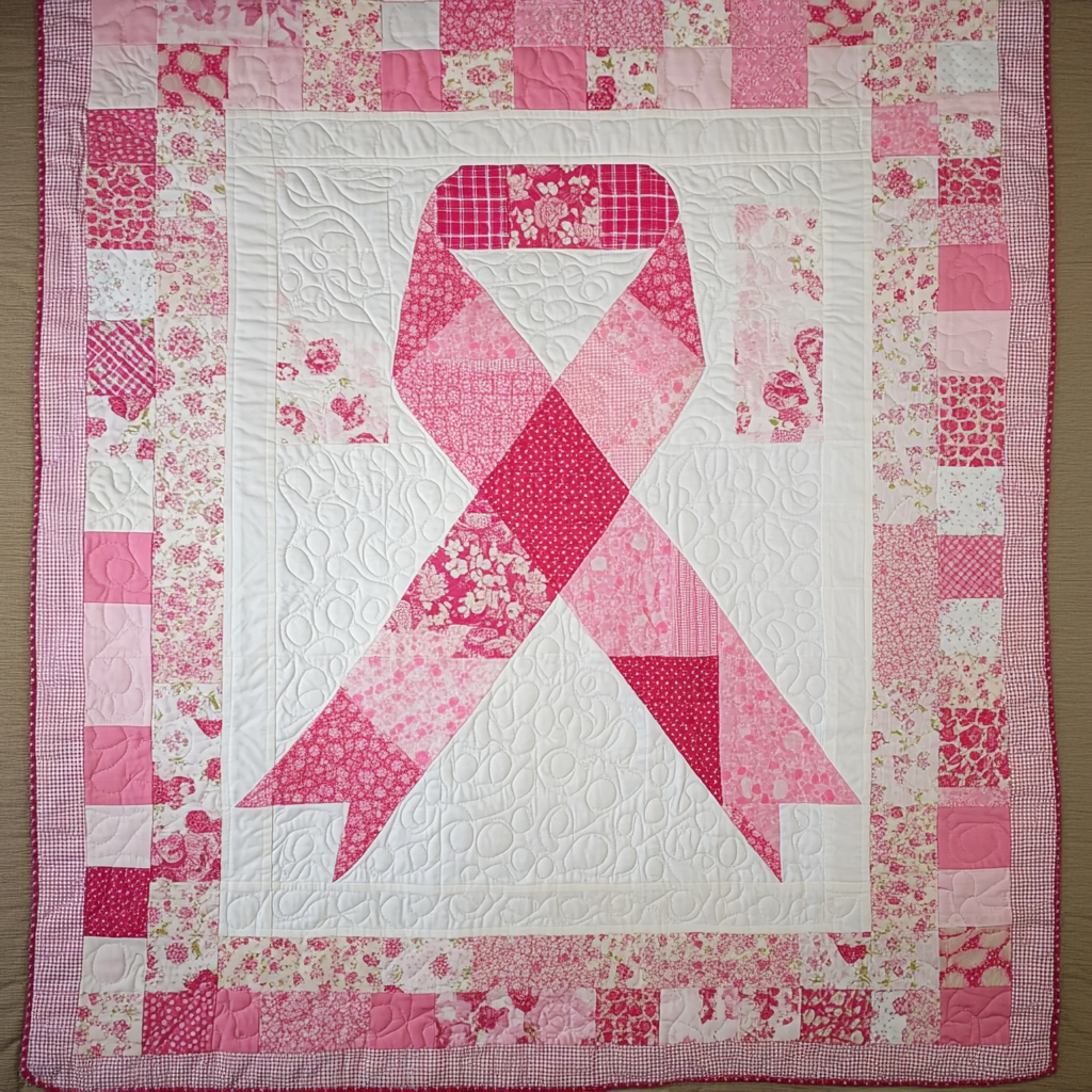 Breast Cancer Ribbon TAI101224135 Quilt Blanket – Alpha Quilt