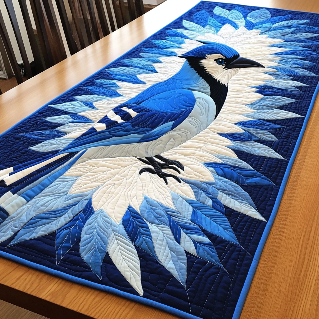 Blue Jay DAI040225486 Quilted Table Runner – Alpha Quilt