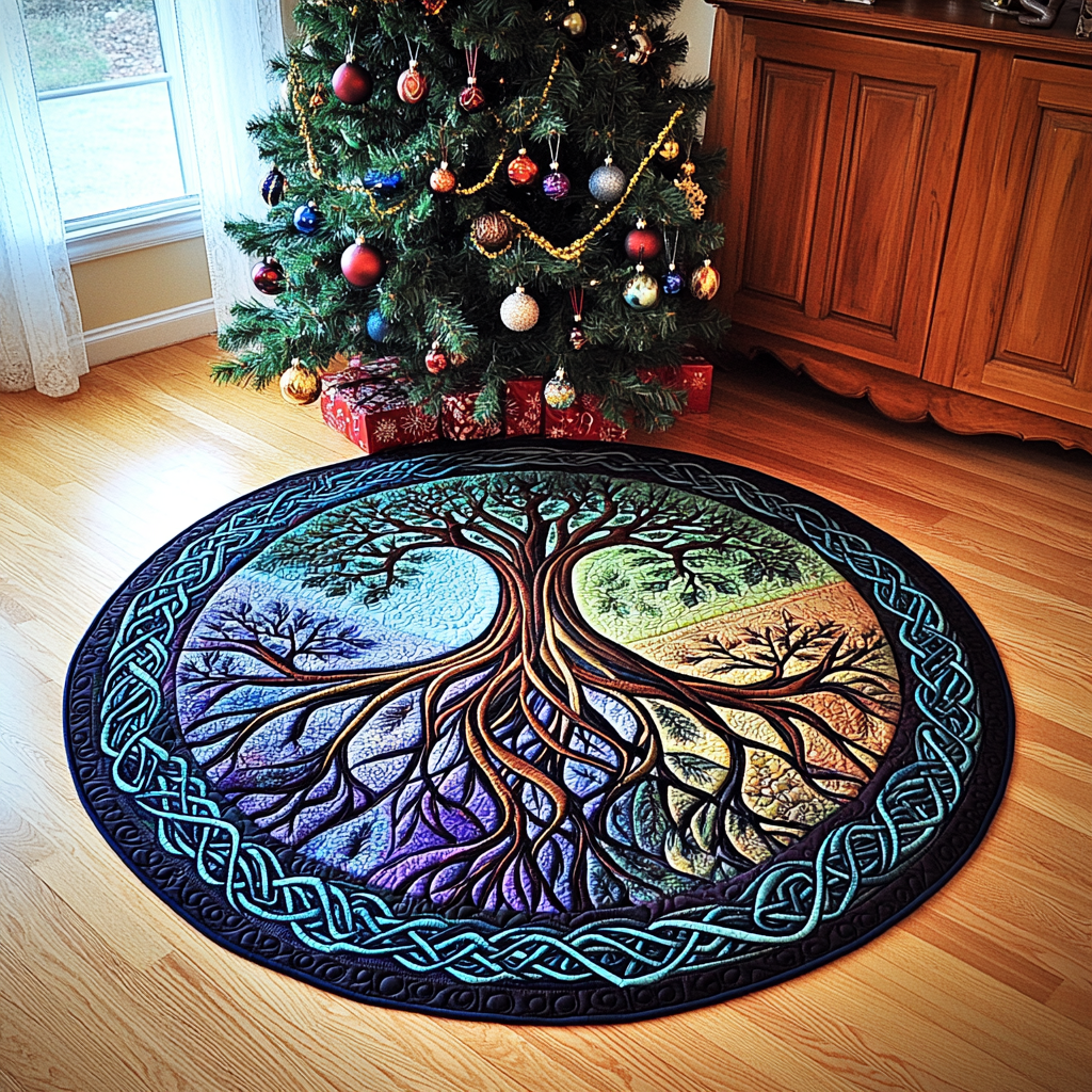 Tree Of Life TAI101224645 Quilted Tree Skirt – Alpha Quilt