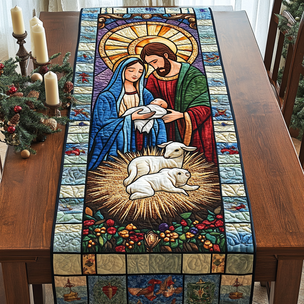 Nativity TAI041024273 Quilted Table Runner – Alpha Quilt