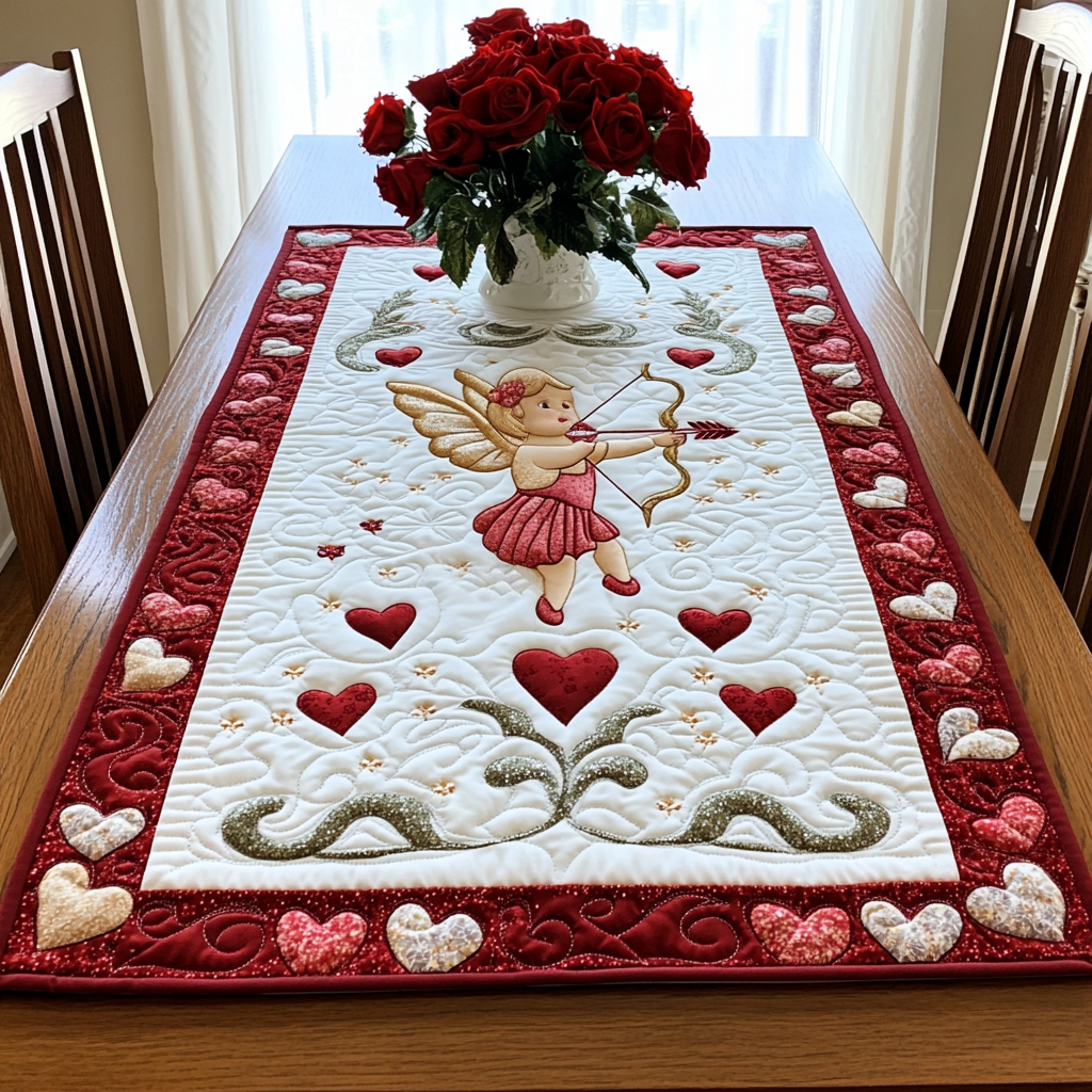 Cupid DAI150125341 Quilted Table Runner – Alpha Quilt