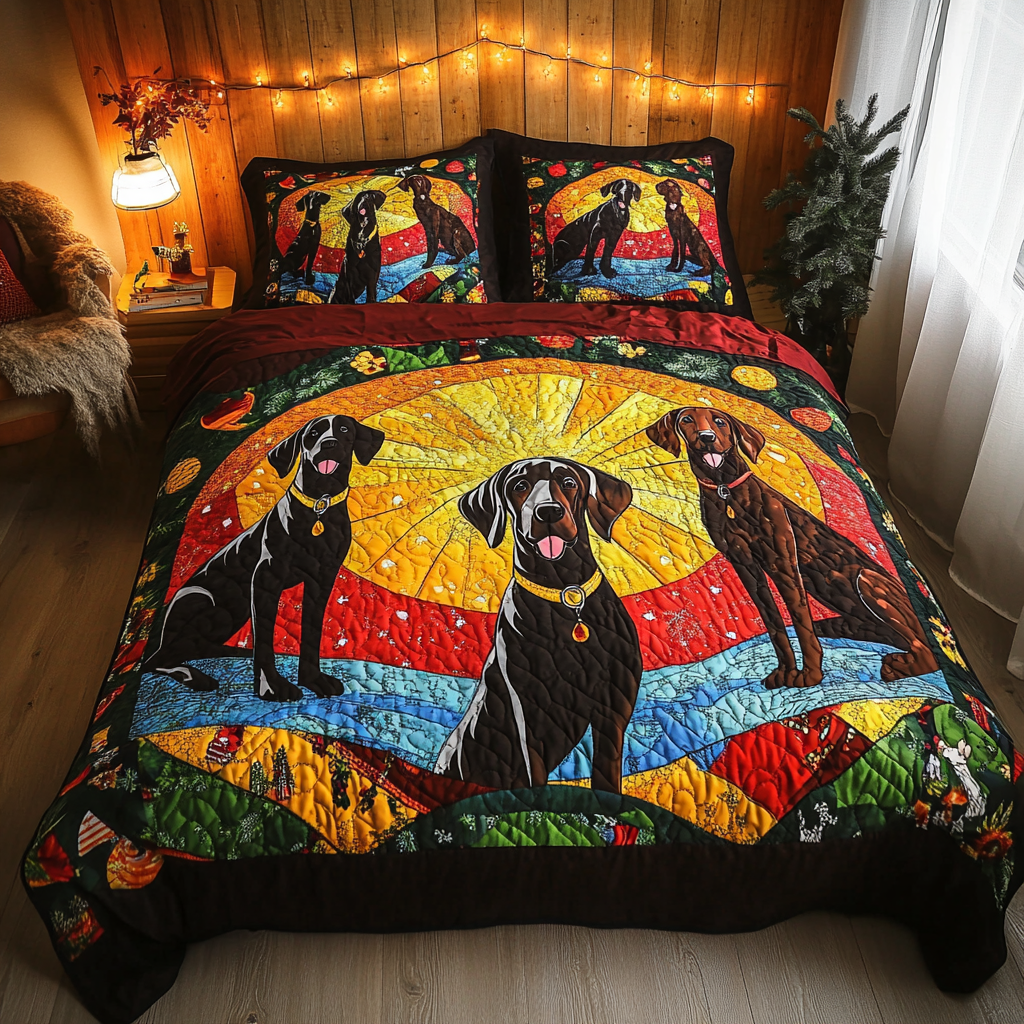 German Shorthaired Pointer TAI181024354 Quilt Bedding Set – Alpha Quilt