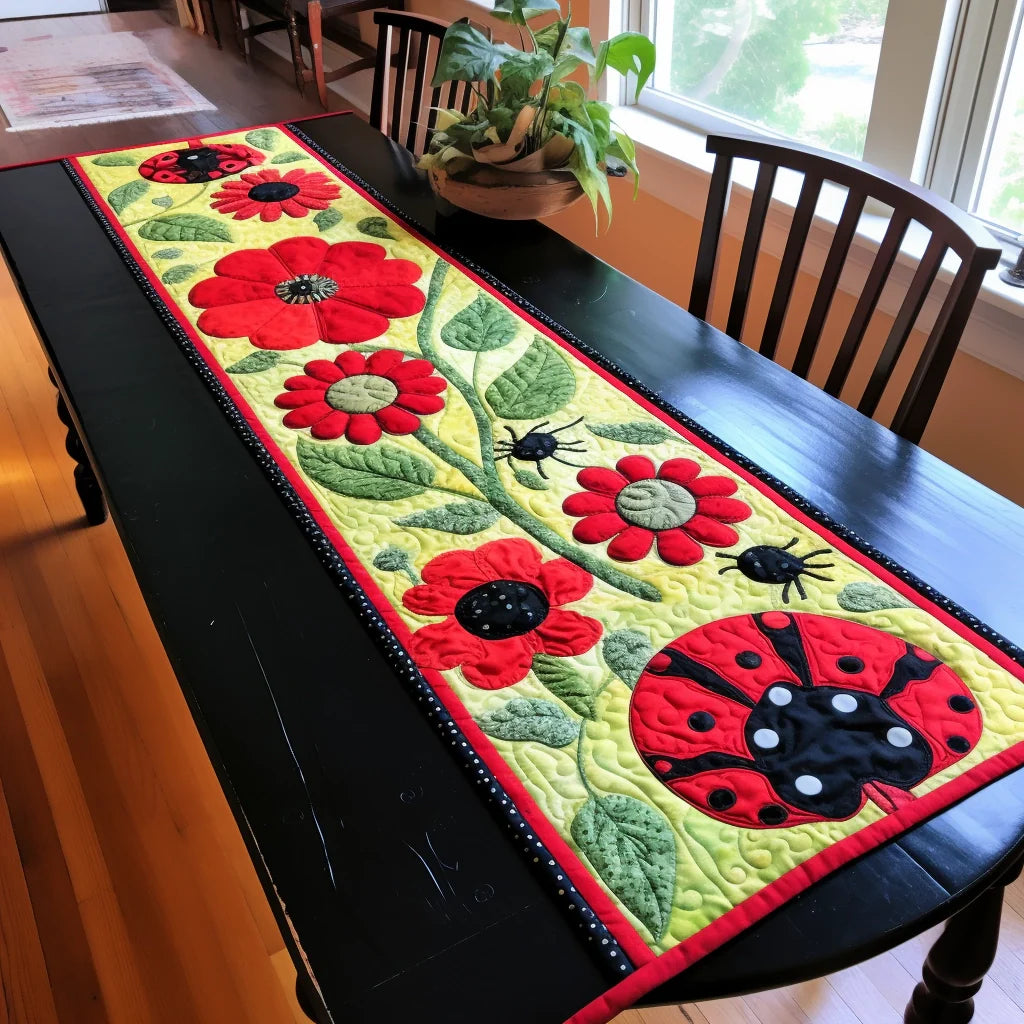 Lady Bug TAI201223076 Quilted Table Runner – Alpha Quilt