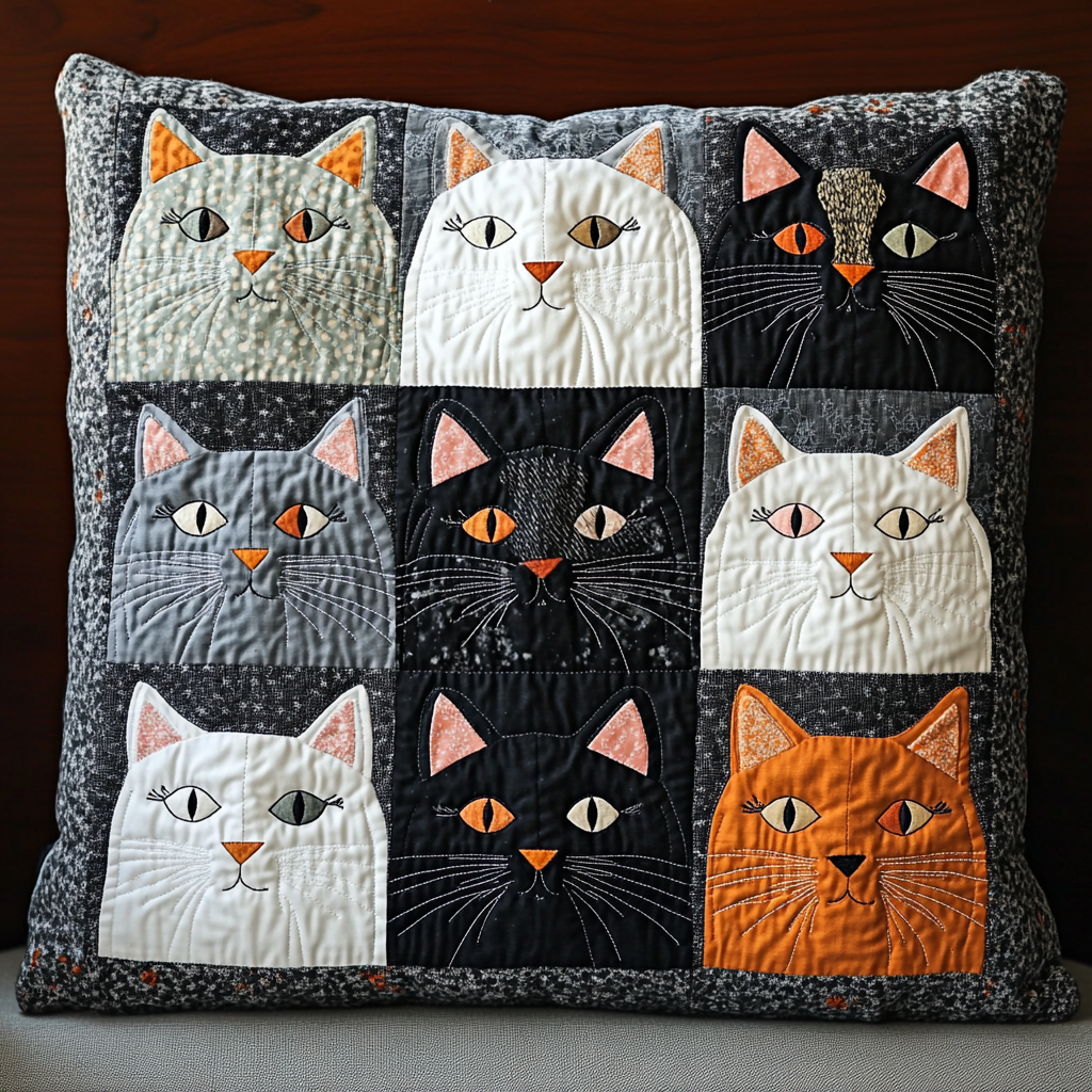 Cat TAI041124566 Quilted Pillow Case – Alpha Quilt