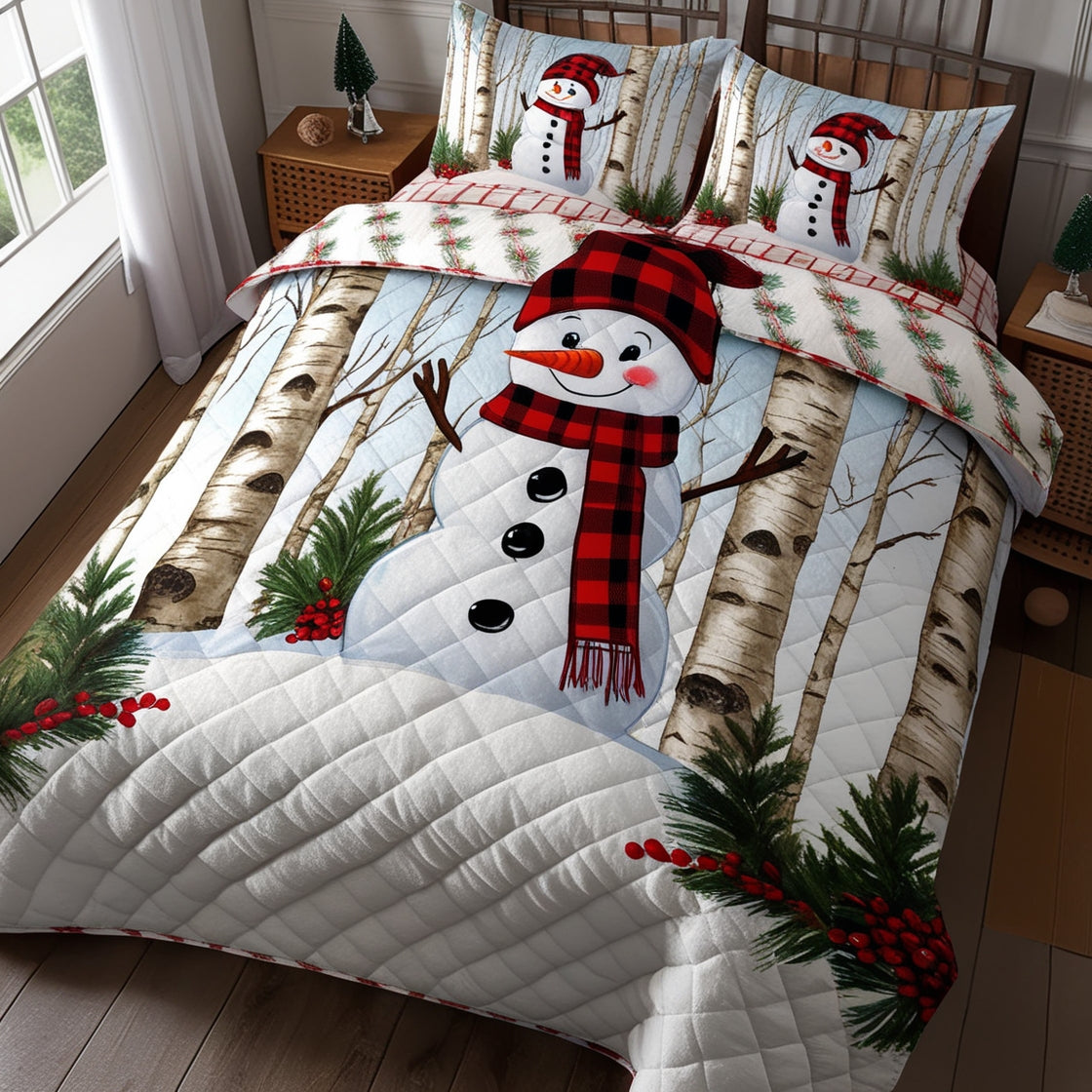 Christmas Snowman NTA041124440 Quilt Bedding Set – Alpha Quilt