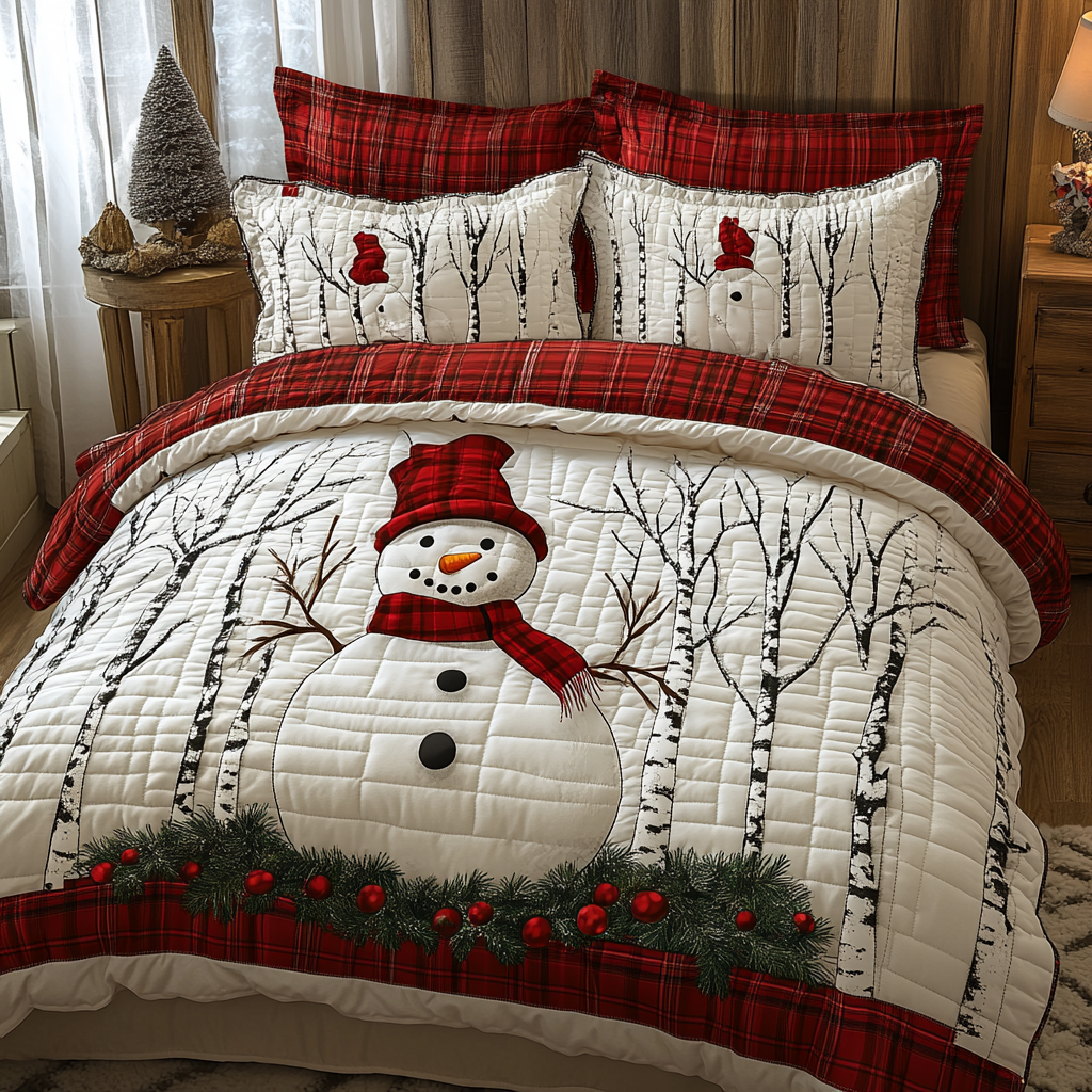Christmas Snowman TAI041124201 Quilt Bedding Set – Alpha Quilt