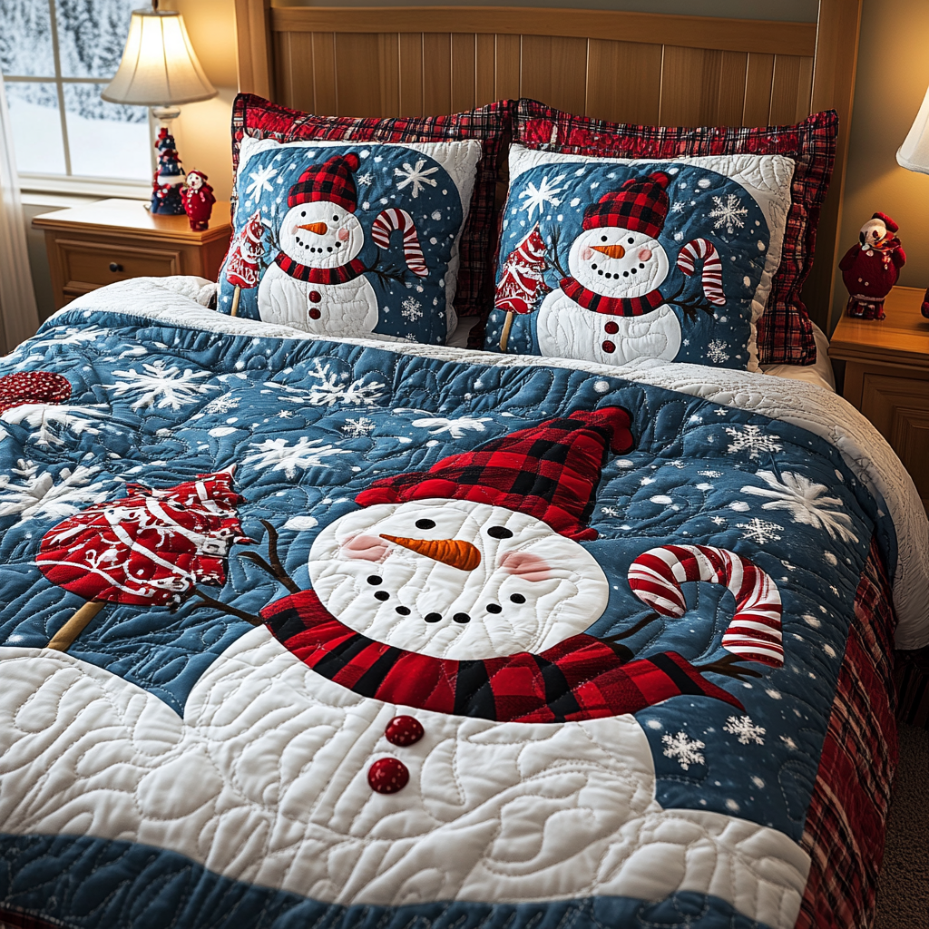 Christmas Snowman TAI041124257 Quilt Bedding Set – Alpha Quilt