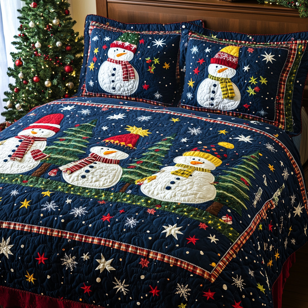 Christmas Snowman TAI061124125 Quilt Bedding Set – Alpha Quilt