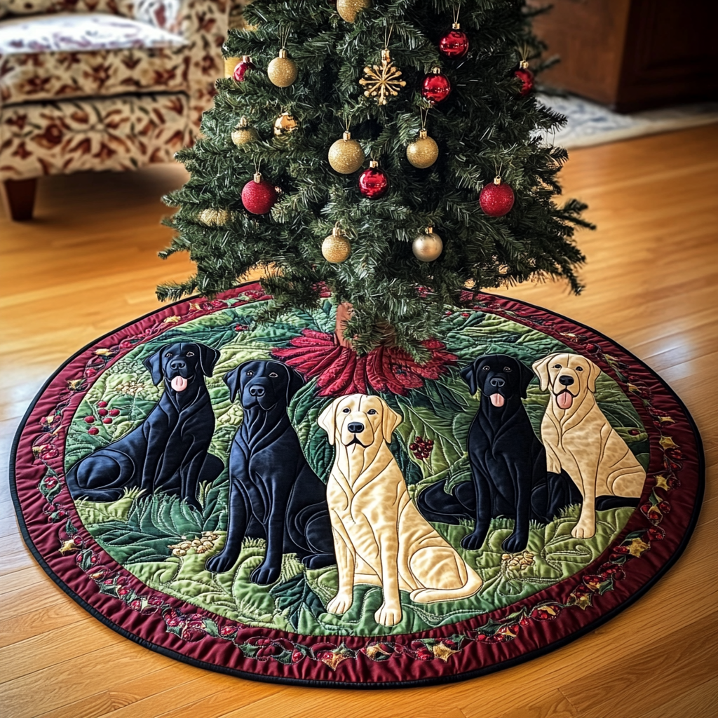 Labrador Retriever TAI041124477 Quilted Tree Skirt – Alpha Quilt