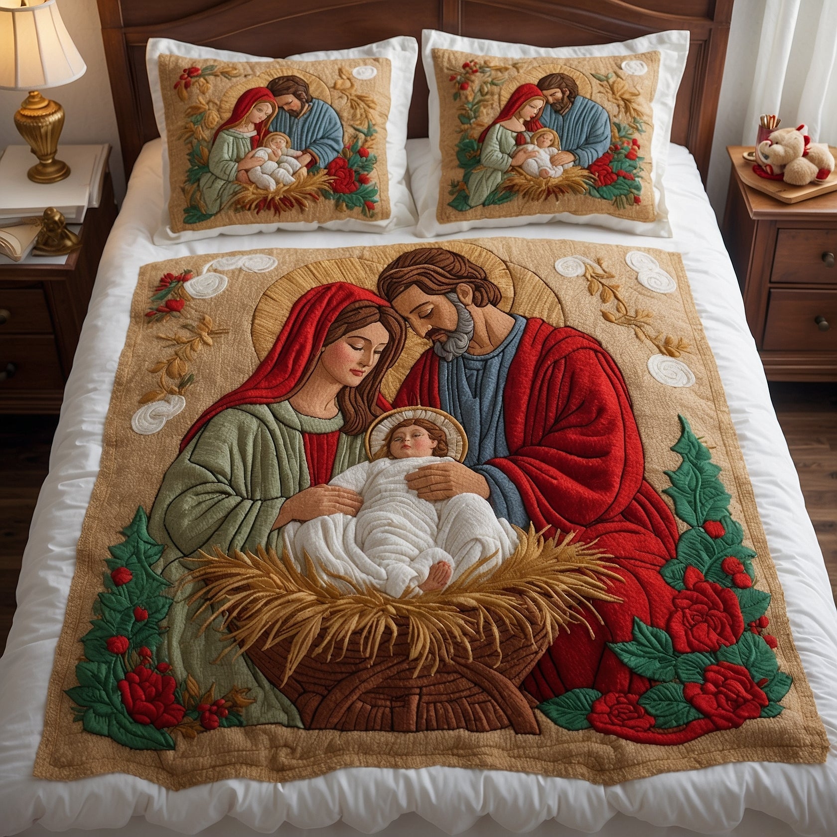 Nativity Scene NTA311024142 Quilt Bedding Set – Alpha Quilt