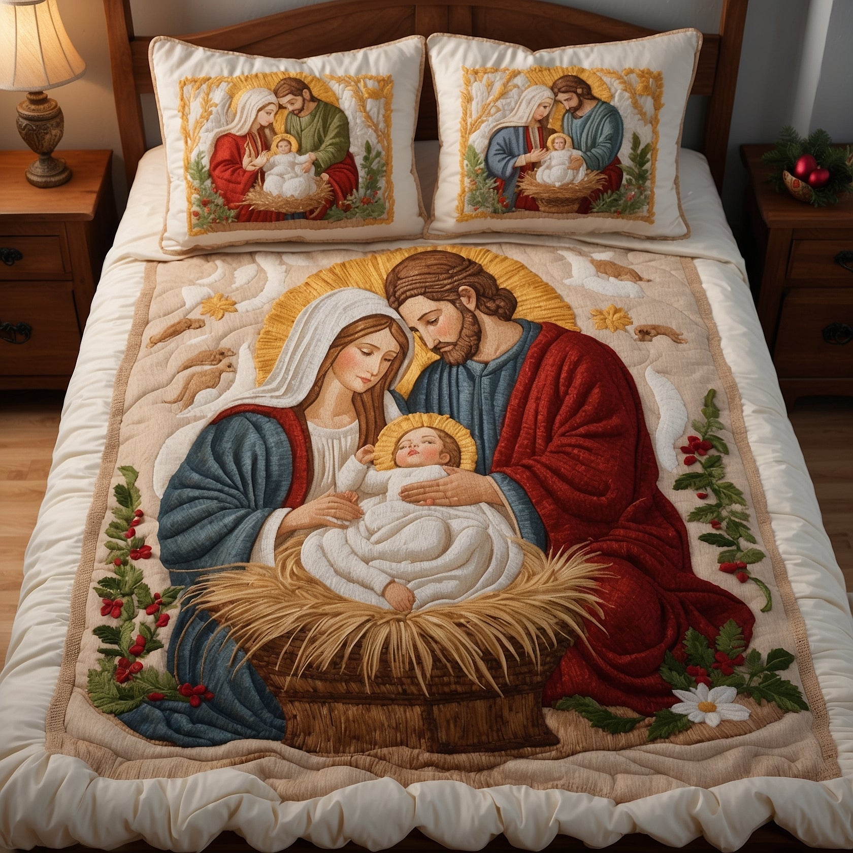 Nativity Scene NTA311024143 Quilt Bedding Set – Alpha Quilt