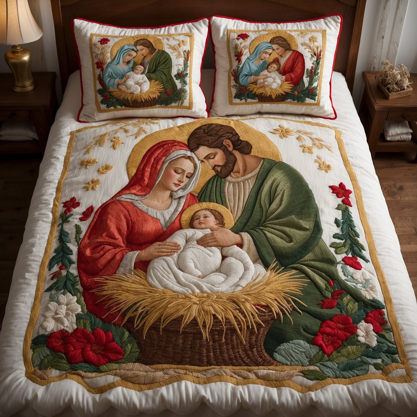 Nativity Scene NTA311024144 Quilt Bedding Set – Alpha Quilt
