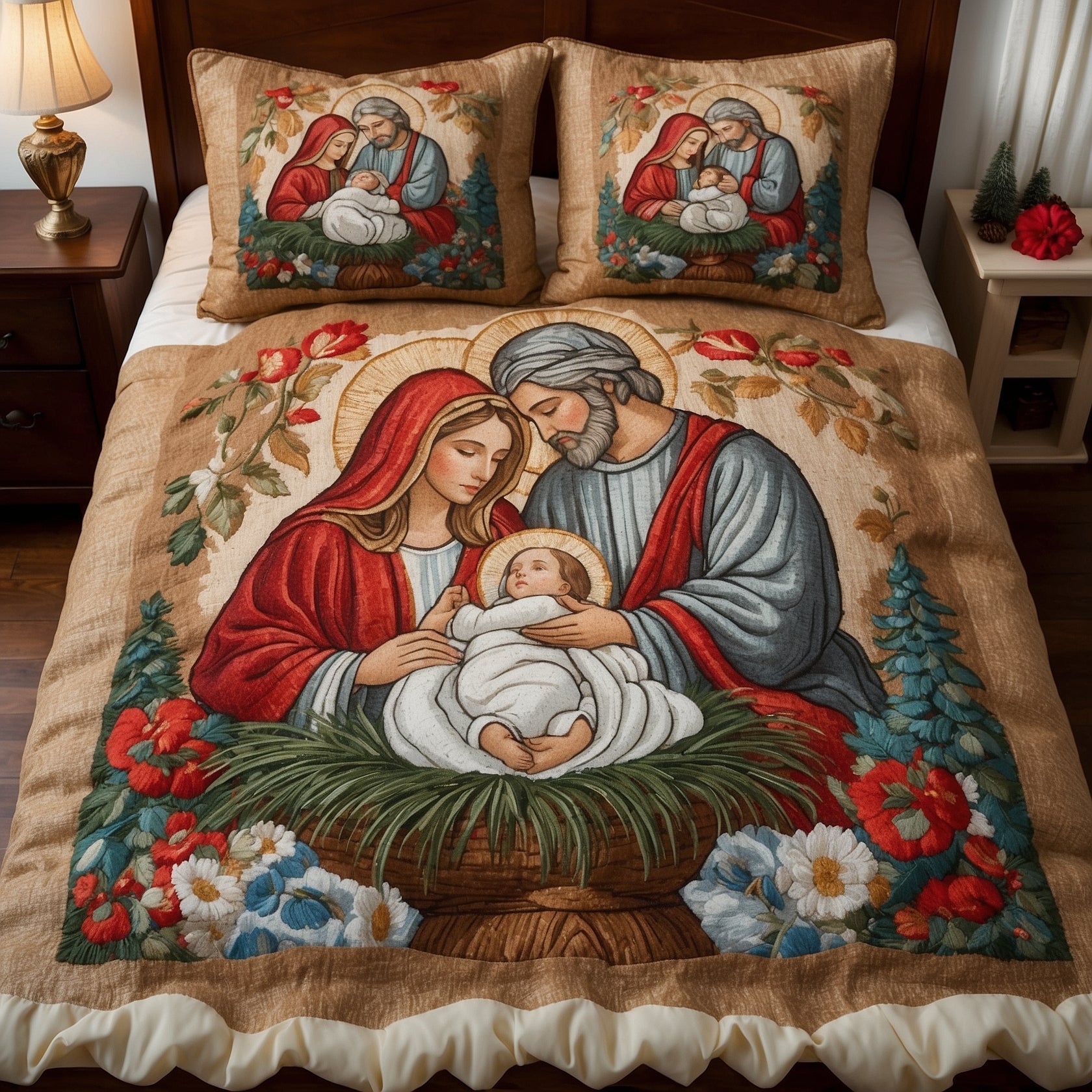 Nativity Scene NTA311024145 Quilt Bedding Set – Alpha Quilt