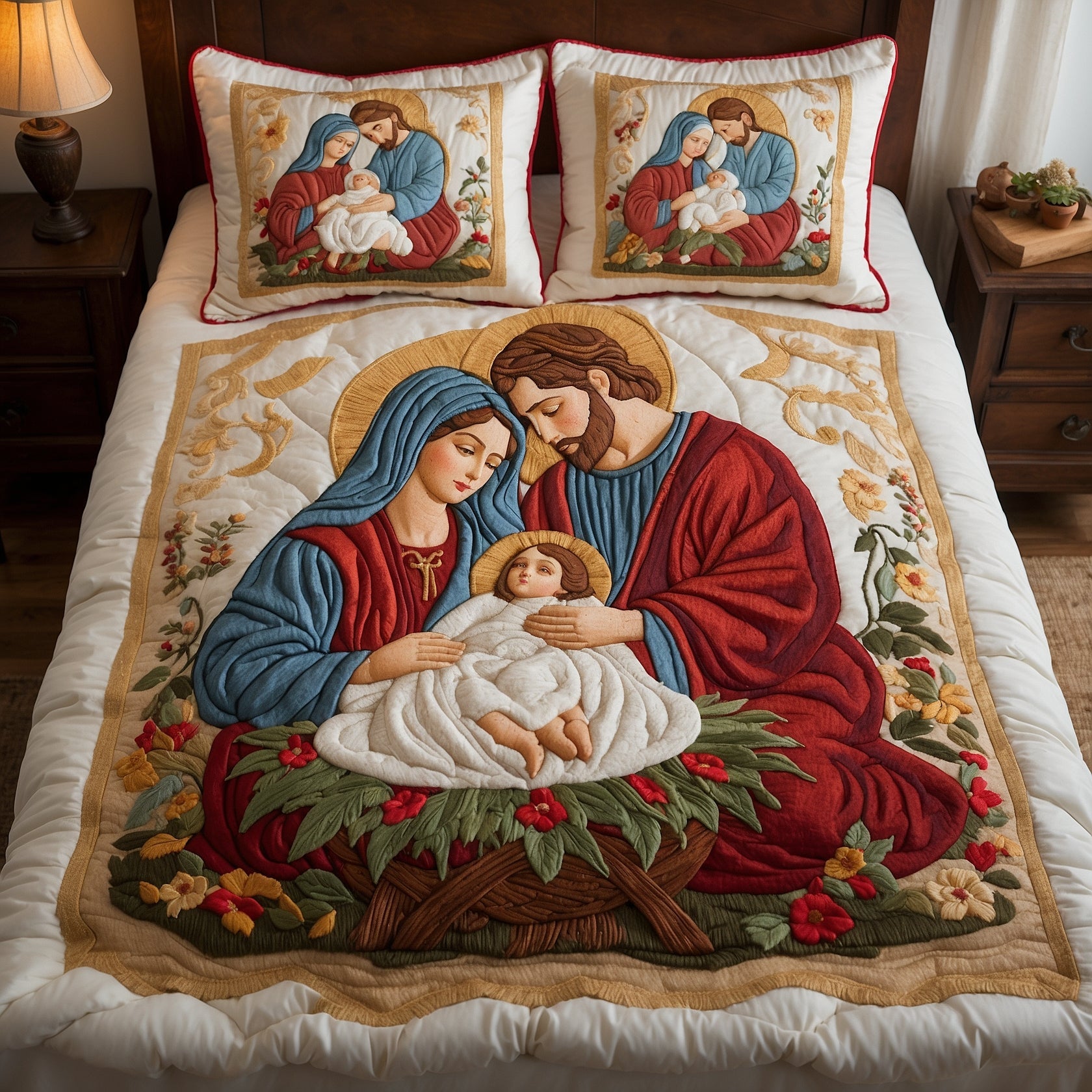 Nativity Scene NTA311024147 Quilt Bedding Set – Alpha Quilt