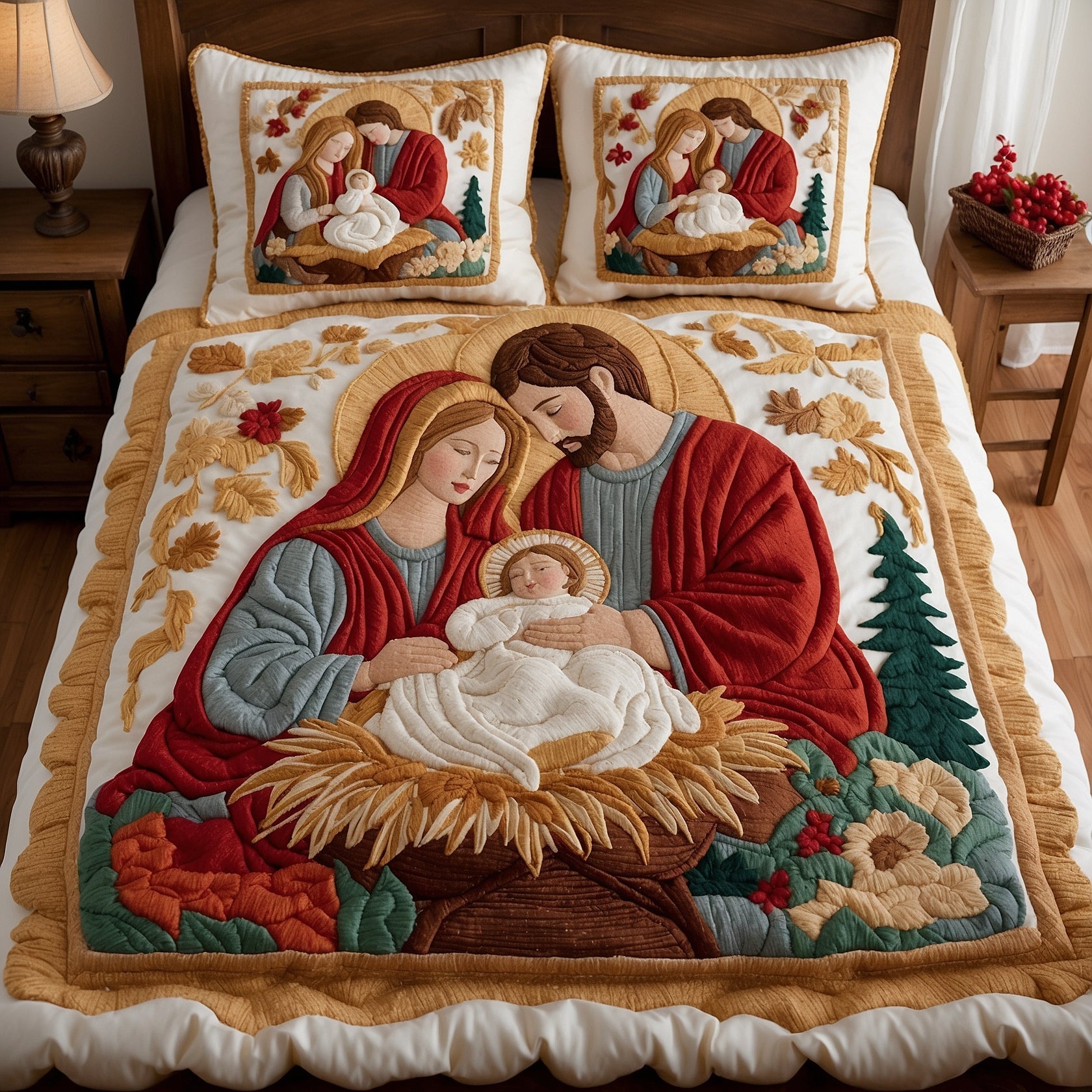 Nativity Scene NTA311024149 Quilt Bedding Set – Alpha Quilt