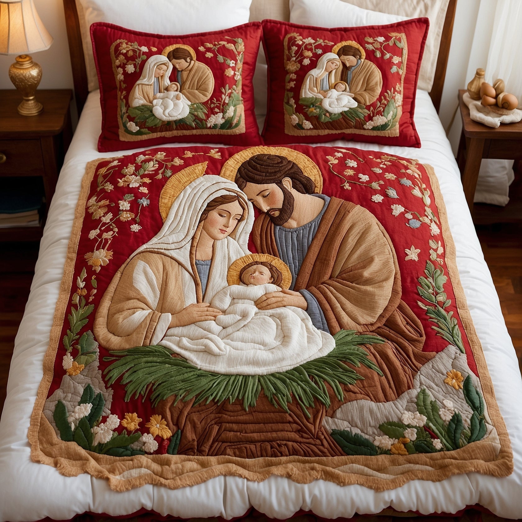 Nativity Scene NTA311024150 Quilt Bedding Set – Alpha Quilt