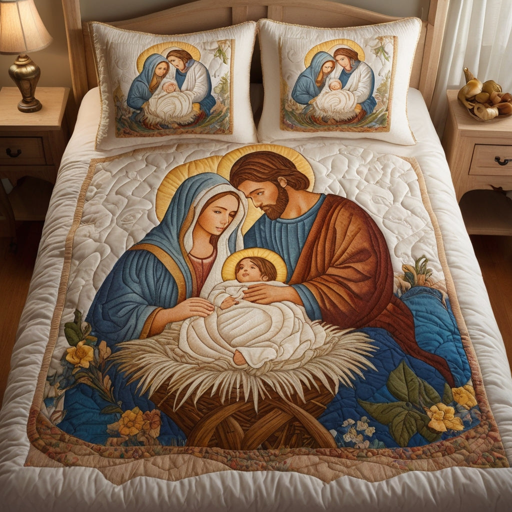 Nativity Scene NTA311024154 Quilt Bedding Set – Alpha Quilt