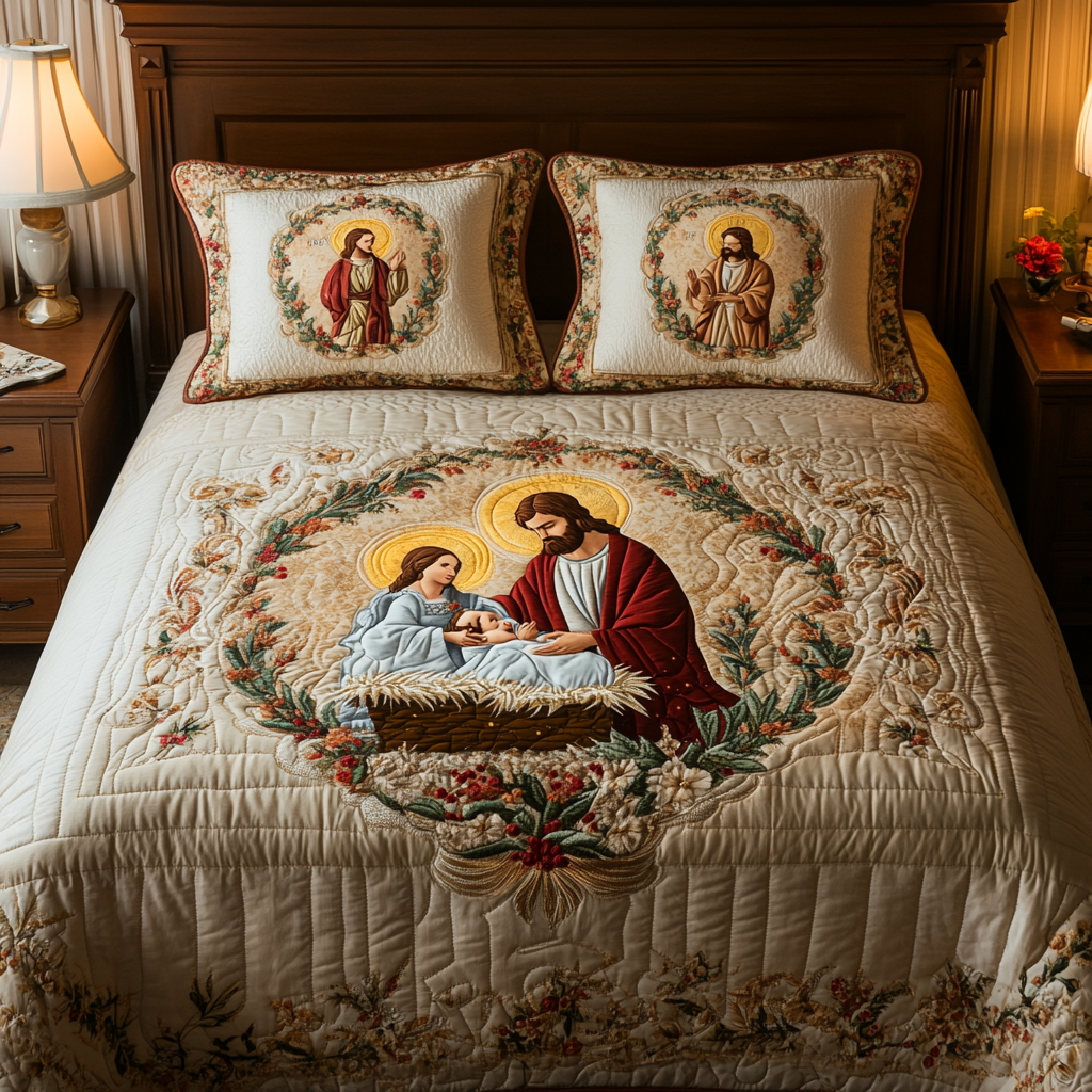 Nativity Scene TAI311024057 Quilt Bedding Set – Alpha Quilt