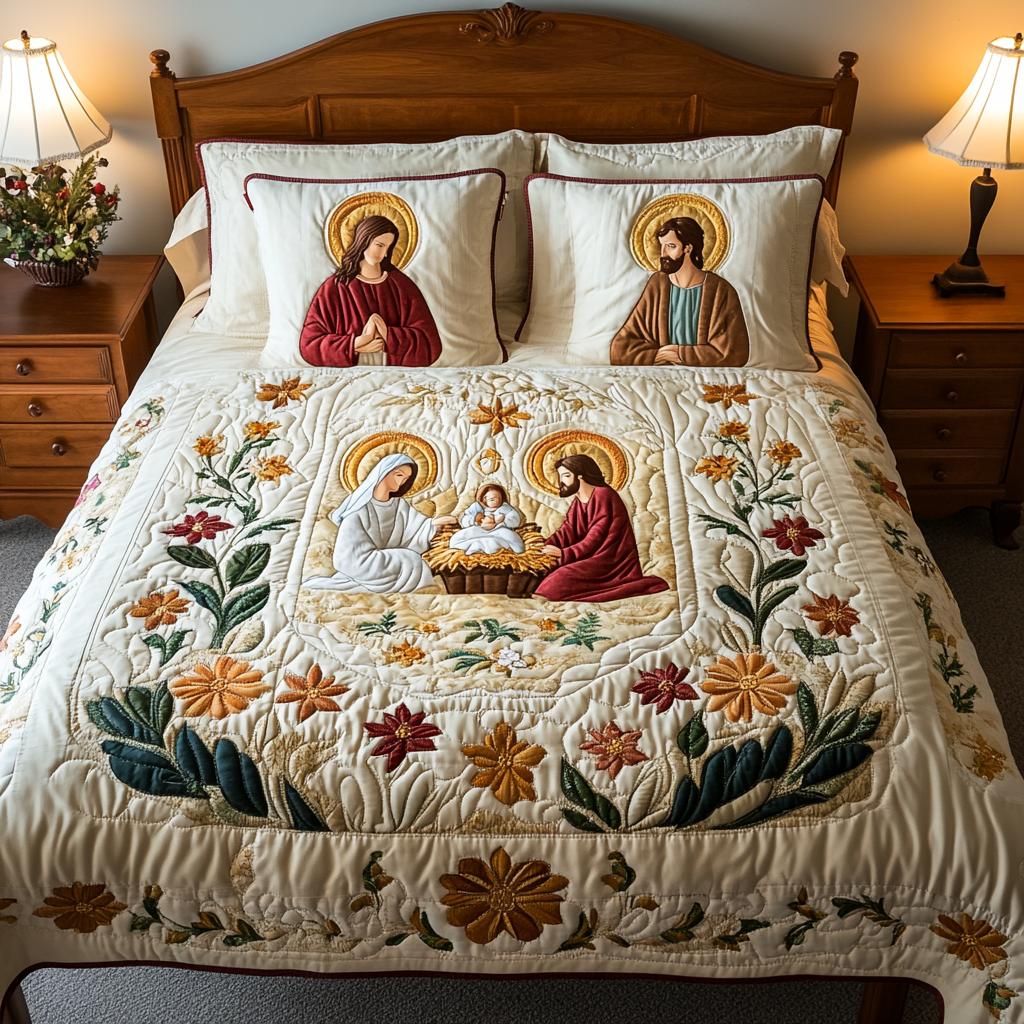 Nativity Scene TAI311024058 Quilt Bedding Set – Alpha Quilt