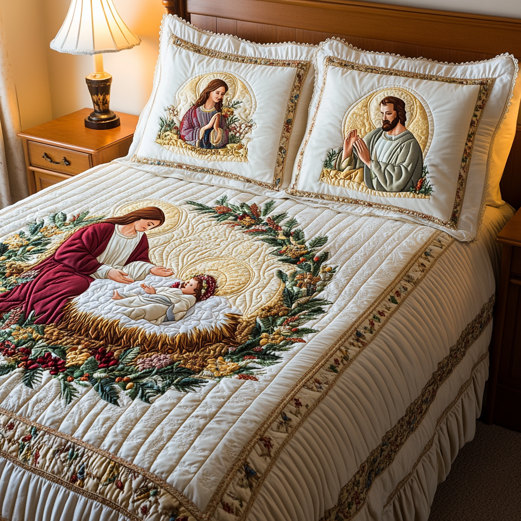 Nativity Scene TAI311024059 Quilt Bedding Set – Alpha Quilt